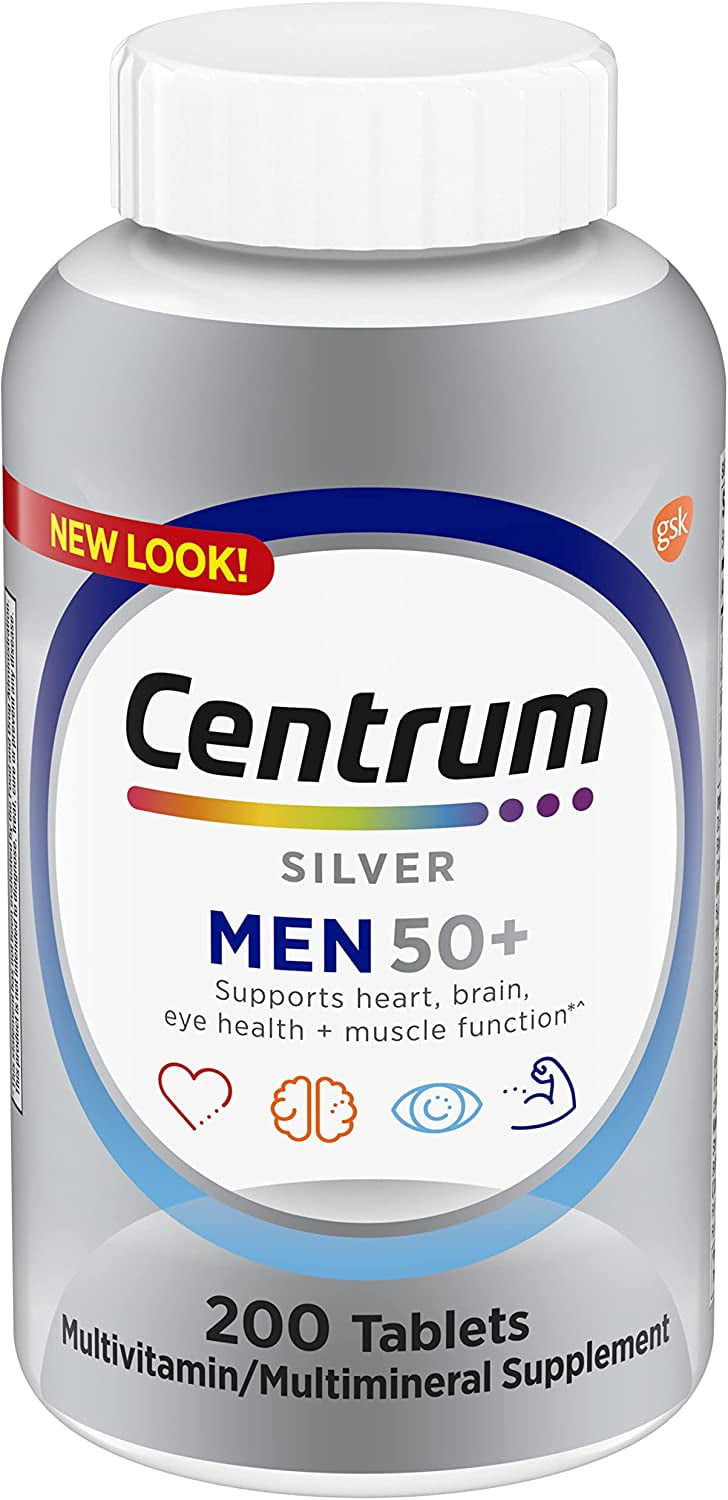 Centrum Silver Multivitamin for Men 50 Plus, Multimineral Supplement ...