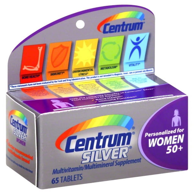 Centrum Silver Women's 50+ Multivitamin Tablets, 65 Count - Walmart ...