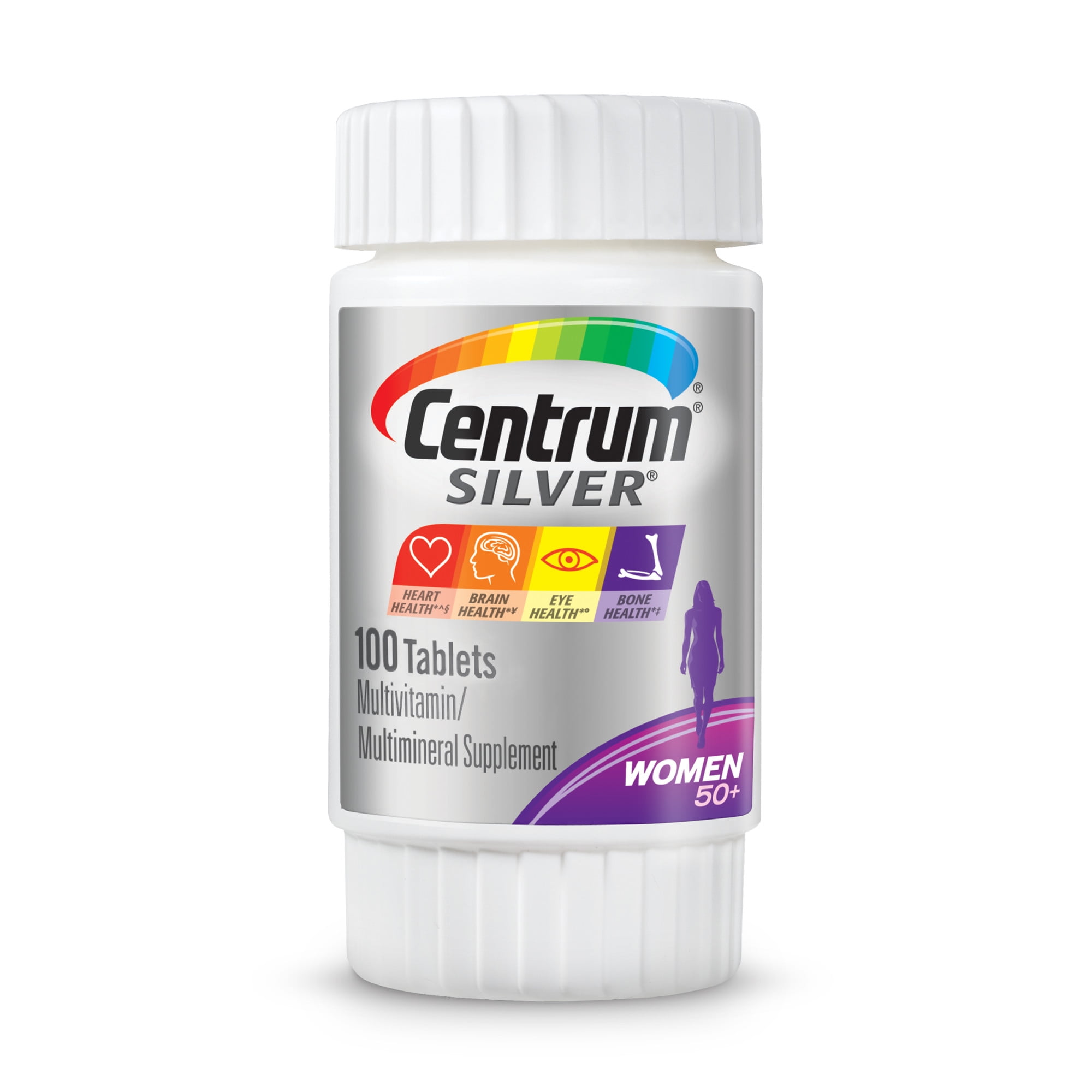 Centrum Silver Womens 50 Plus Vitamins, Multivitamin Supplement, 100 ...