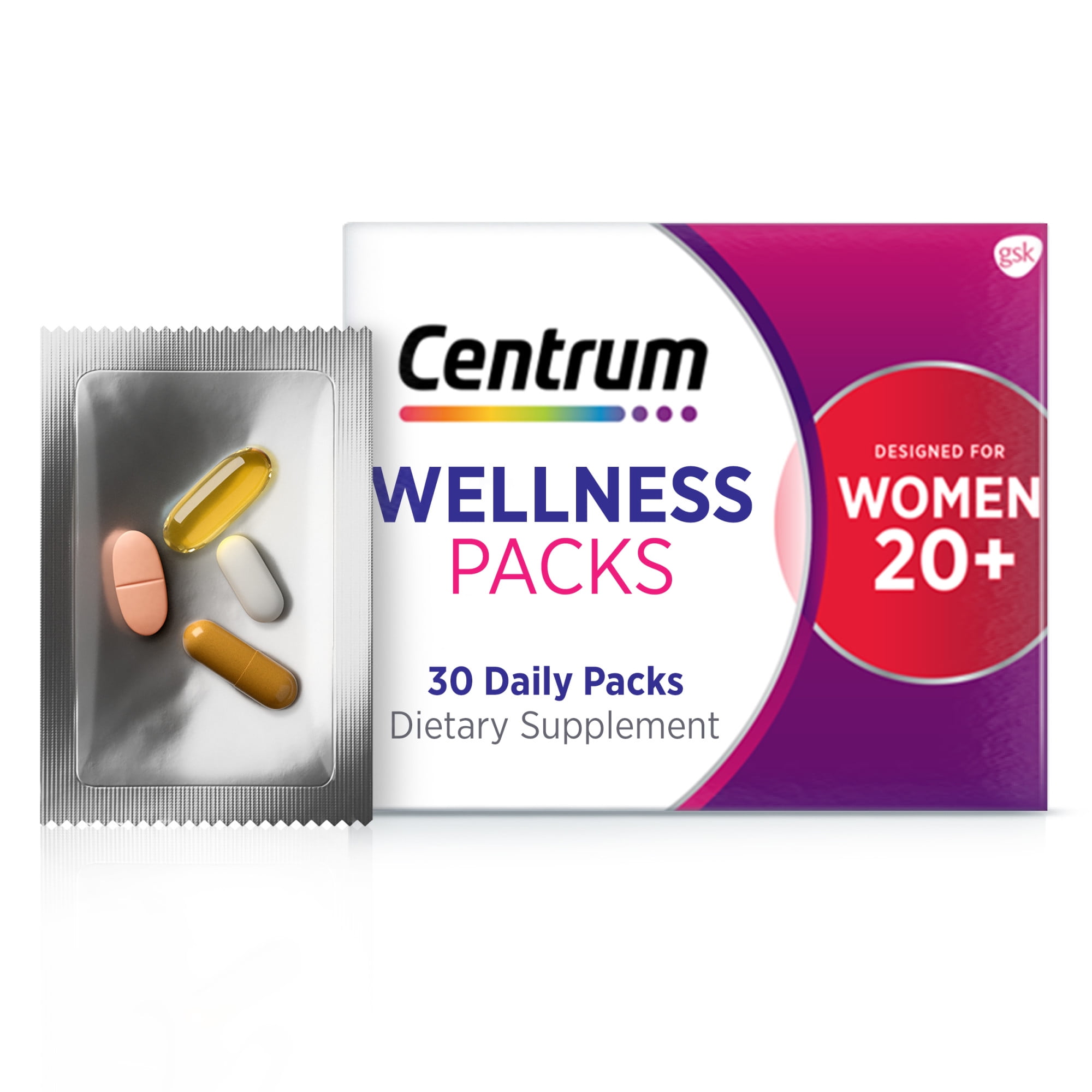 Centrum Wellness Packs Daily Vitamins for Women In Their 20S, With ...