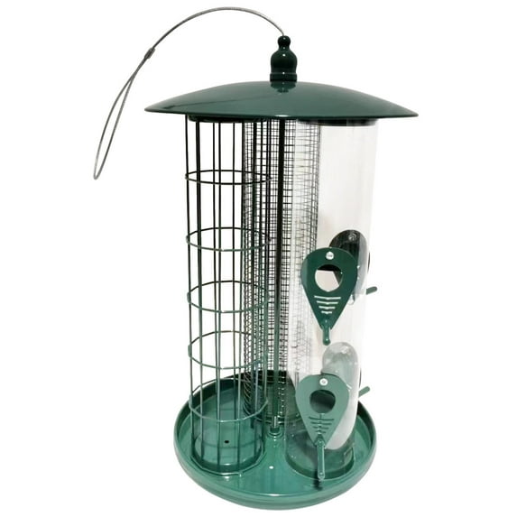 Centurion 3-in-1 Metal Hanging Wild Bird Feeder Outdoor w/3 Feeding ...