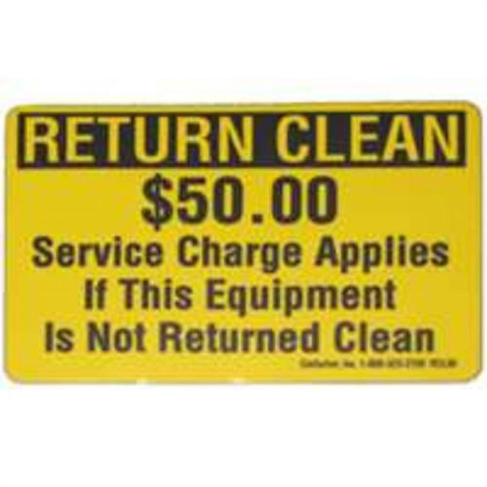 Centurion RCL50 Decals Return Clean, 2" x 3", Pack/25, Each - Walmart.com