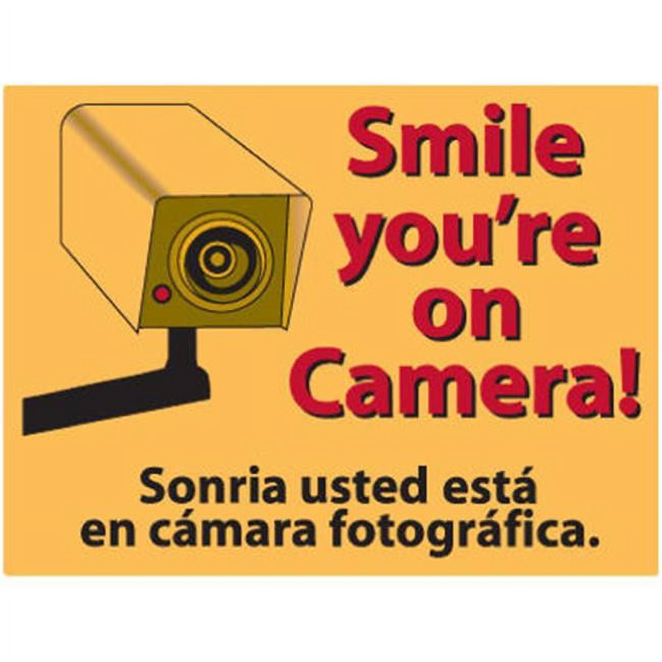 Centurion SIGN SMILE Yellow- Smile Your On Camera Sign - 9 x 12 in ...