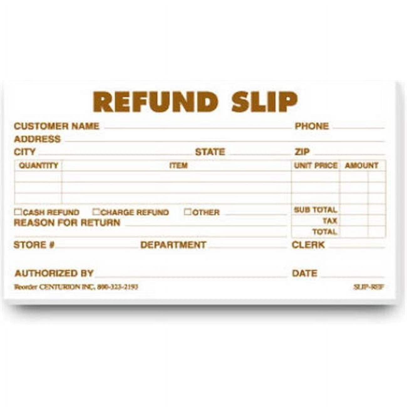 Centurion SLIP REF Single Ply Refund Slip - Walmart.com