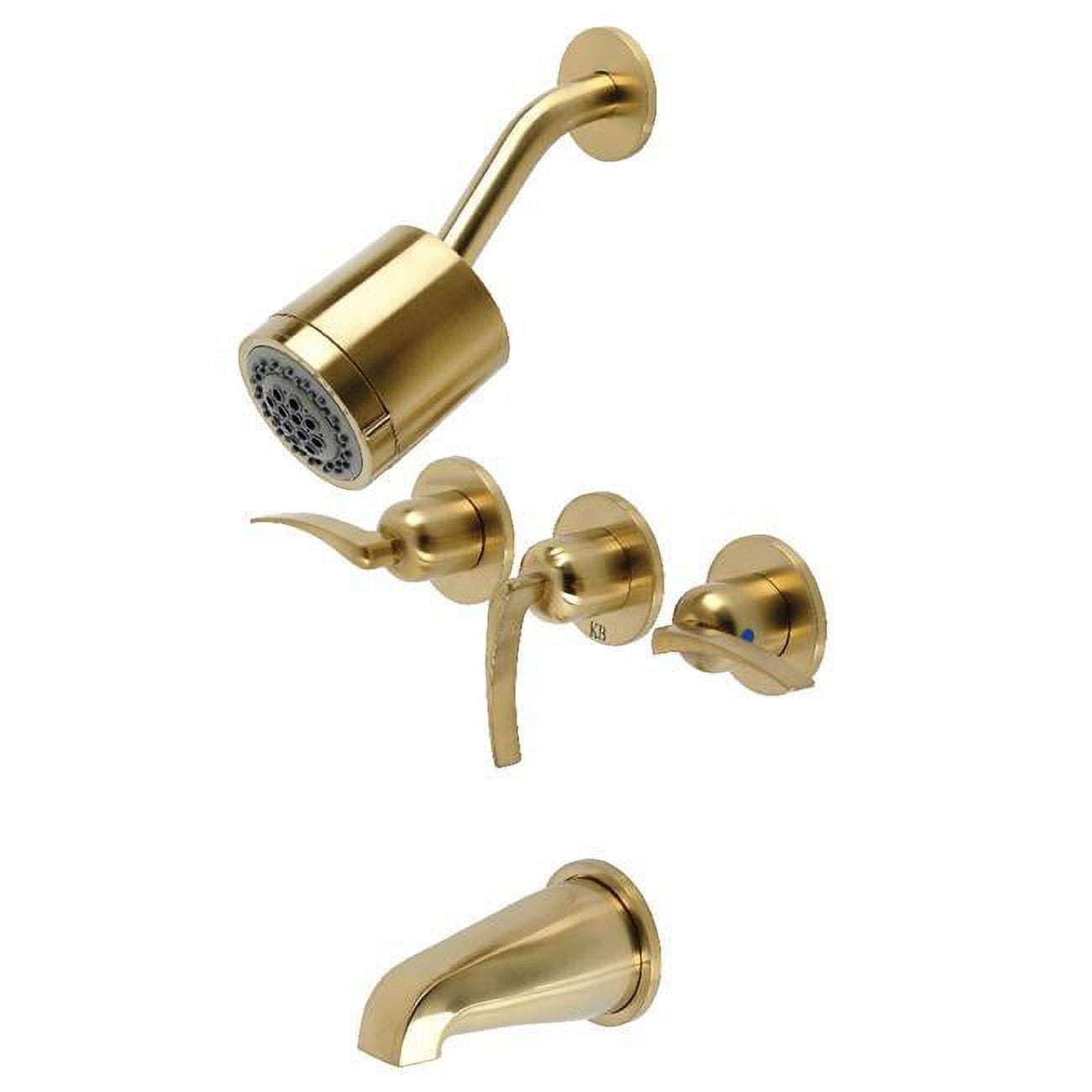 Centurion Three-Handle Tub & Shower Faucet, Brushed Brass - Walmart.com
