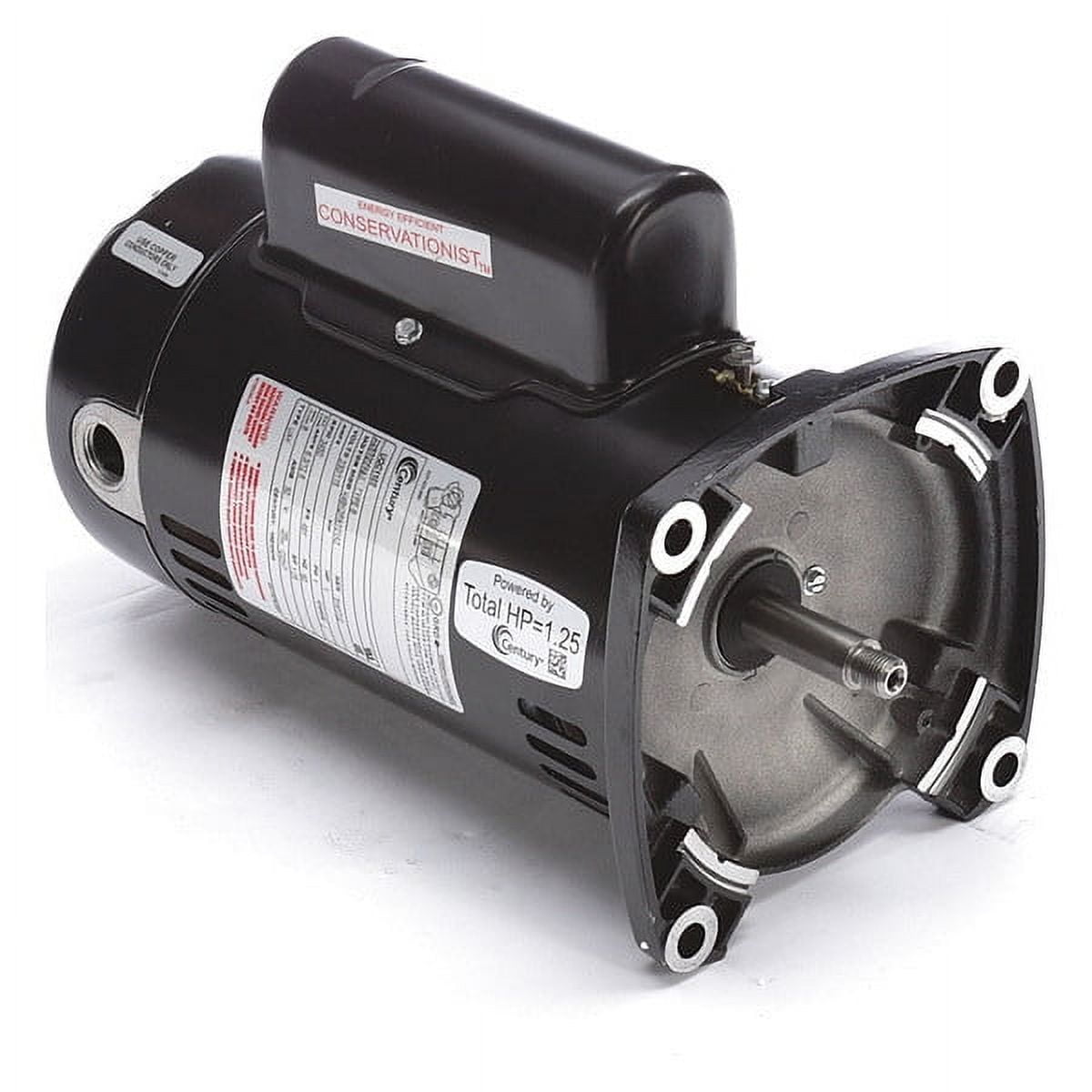 Century A.O. Smith 48Y Square Flange 1 HP Up-Rated Pool Filter Motor ...