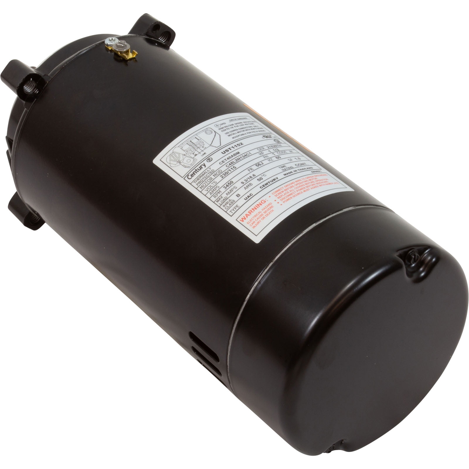 Century A.O. Smith 56J C-Face 1-1/2 HP Single Speed Up Rated Pool ...