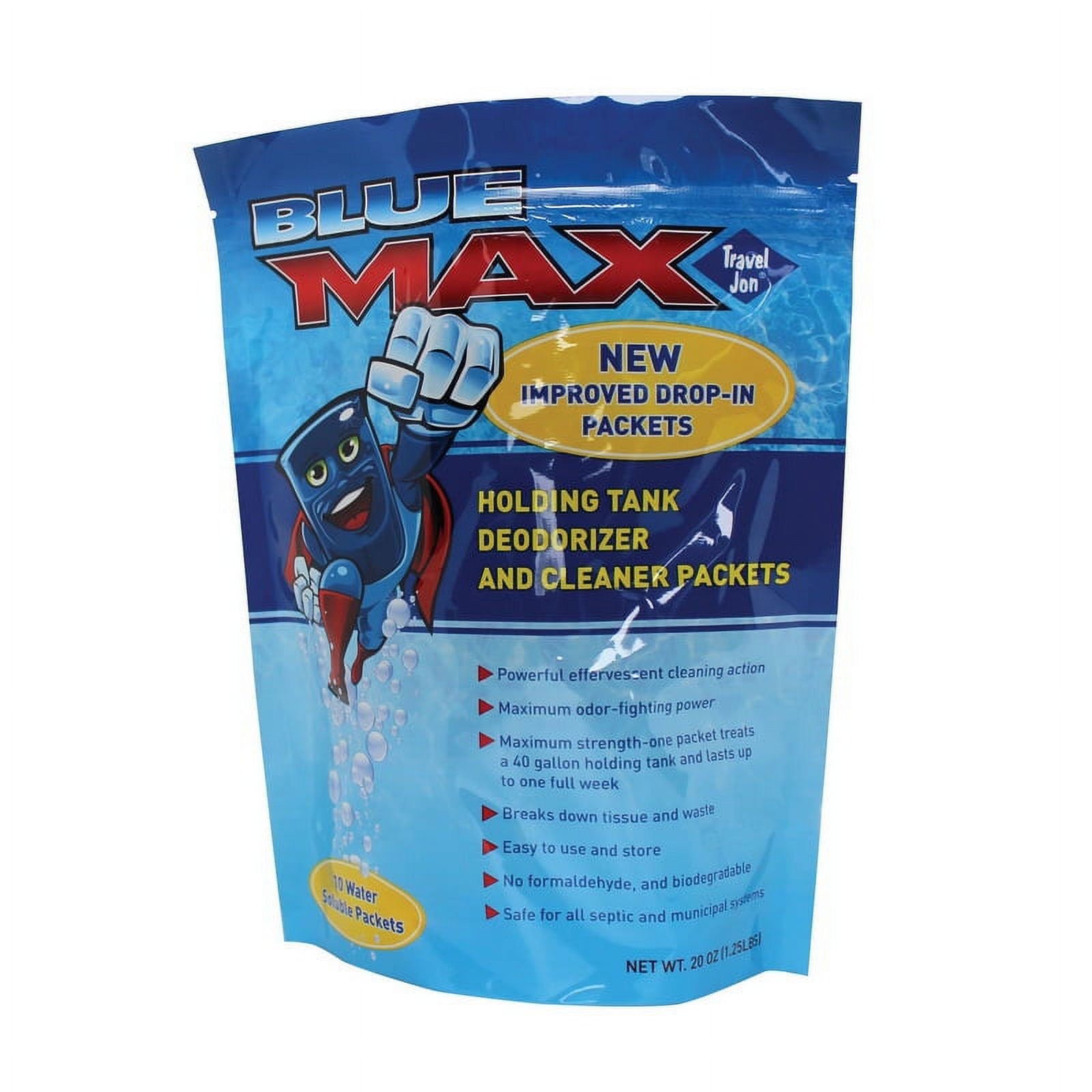 Century Chemical 20063-CS Travel Jon Blue Max - 10 Packets - Walmart.com