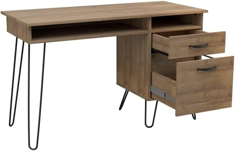 -Century Computer Desk, Amaretto - Walmart.com