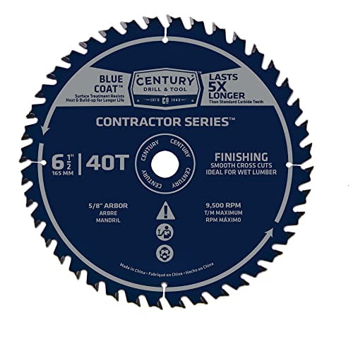 Century Drill & Tool 10268 6-1/2" 40T Contractor Series Carbide Saw ...
