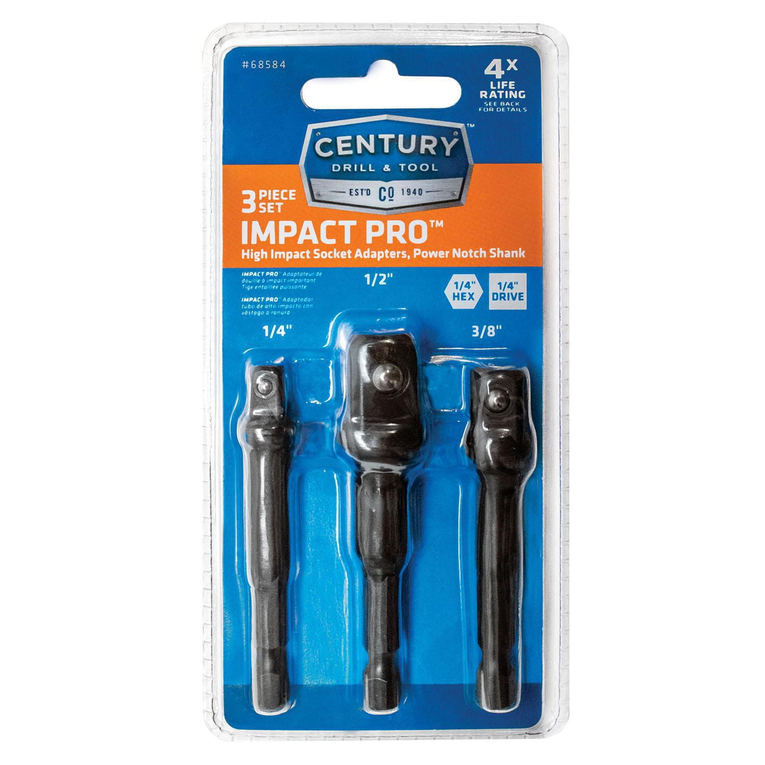Century Drill & Tool 68584 Impact Pro Square-Drive Socket Adapter Set ...