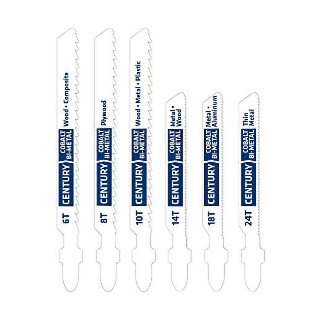Century Drill & Tool 6005 Tang Shank Bi-Metal Jig Saw Set, 5-Piece ...