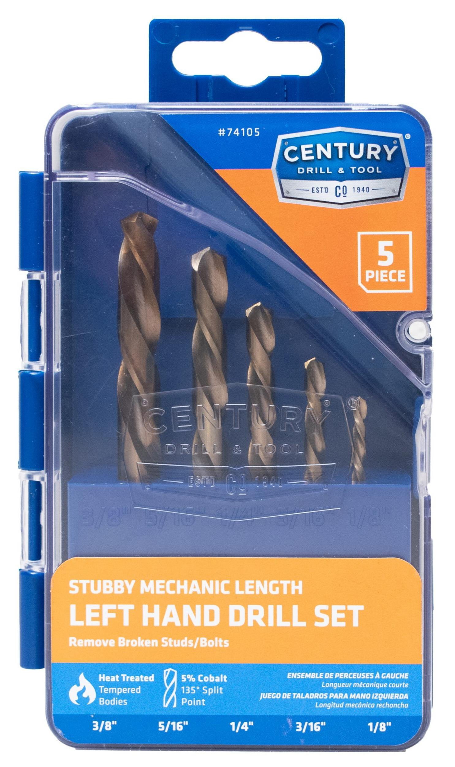 Century Drill & Tool, 74105, Left Hand Drill, Split Point Tips, Precise ...