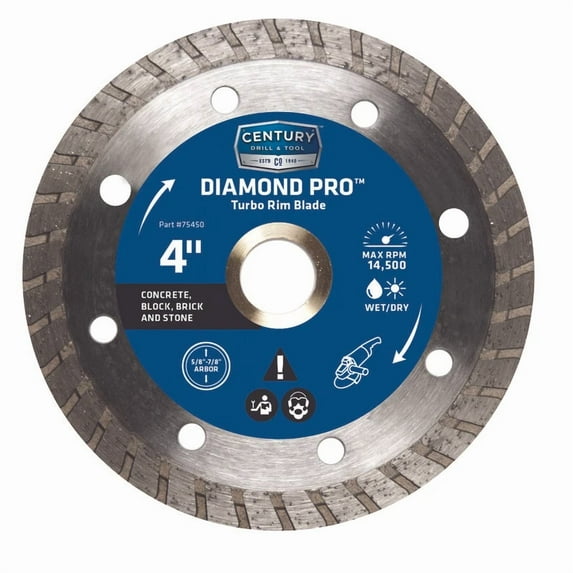 Century Drill & Tool 75450 14500 Rpm Turbo Diamond Circular Saw Blade 4 ...