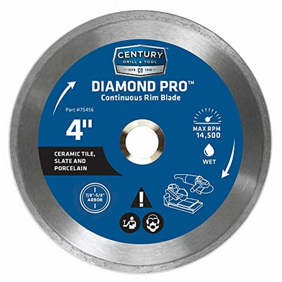 Century Drill & Tool 75456 Diamond Continuous Rim Blade, 4" - Walmart.com
