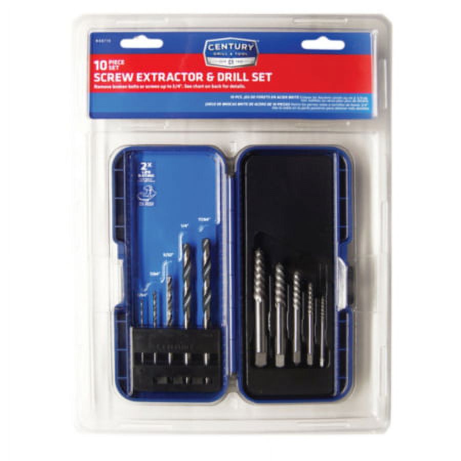Century Drill & Tool 88710 Screw Extractor & Drill Bit Set, 10-Pc ...