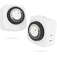 Century 2-Pack Mini Indoor 24-Hour Mechanical Outlet Timer, 2 Prong ...