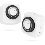 Century 2-Pack Mini Indoor 24-Hour Mechanical Outlet Timer, 2 Prong ...