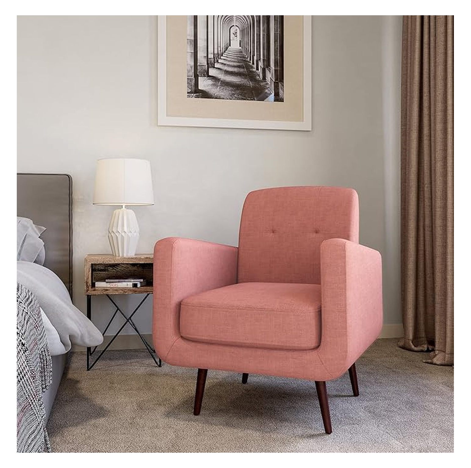 Century Modern Armchair Single Sofa, Contemporary Vintage Upholstered ...