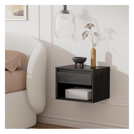 Century Modern Floating Nightstand, Wall Mounted End Table with Drawer ...