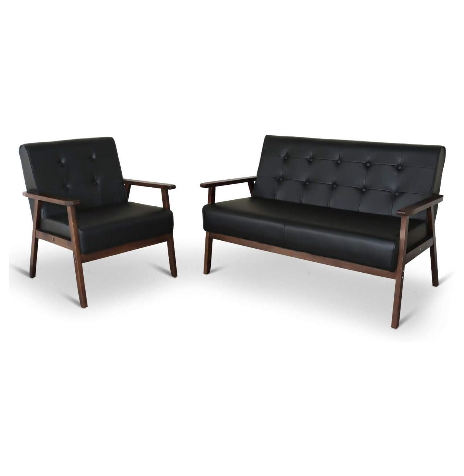 -Century Modern Living Room Sofa Set with Loveseat and Seating Sofa ...