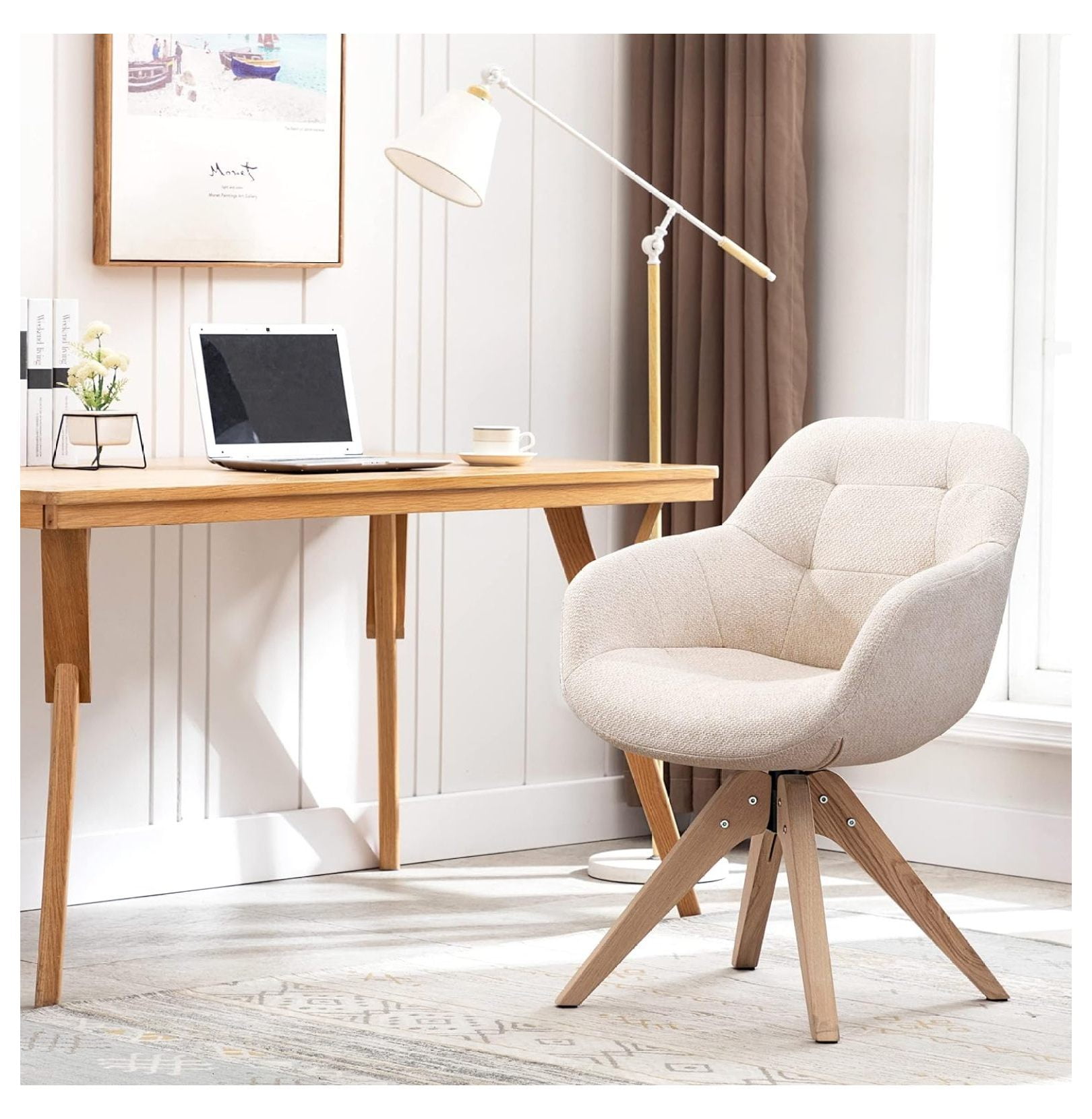 Century Modern Swivel Accent Chair, Upholstered Armchair, Desk Chair No ...