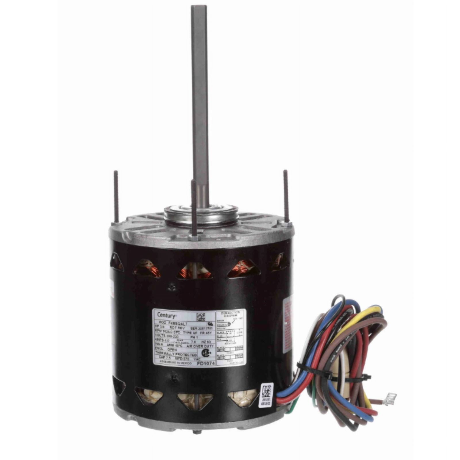 Century Motors FD1074 Type: Permanent Split Capacitor (PSC) 230 Volts ...