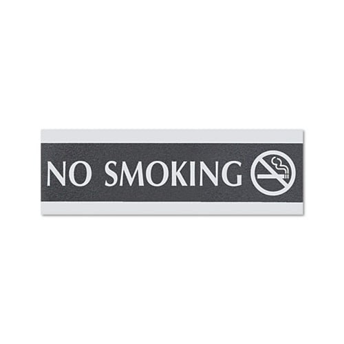 Century Series Office Sign NO SMOKING, 9 x 3, Black/Silver - Walmart.com