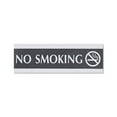 Century Series Office Sign NO SMOKING, 9 x 3, Black/Silver - Walmart.com