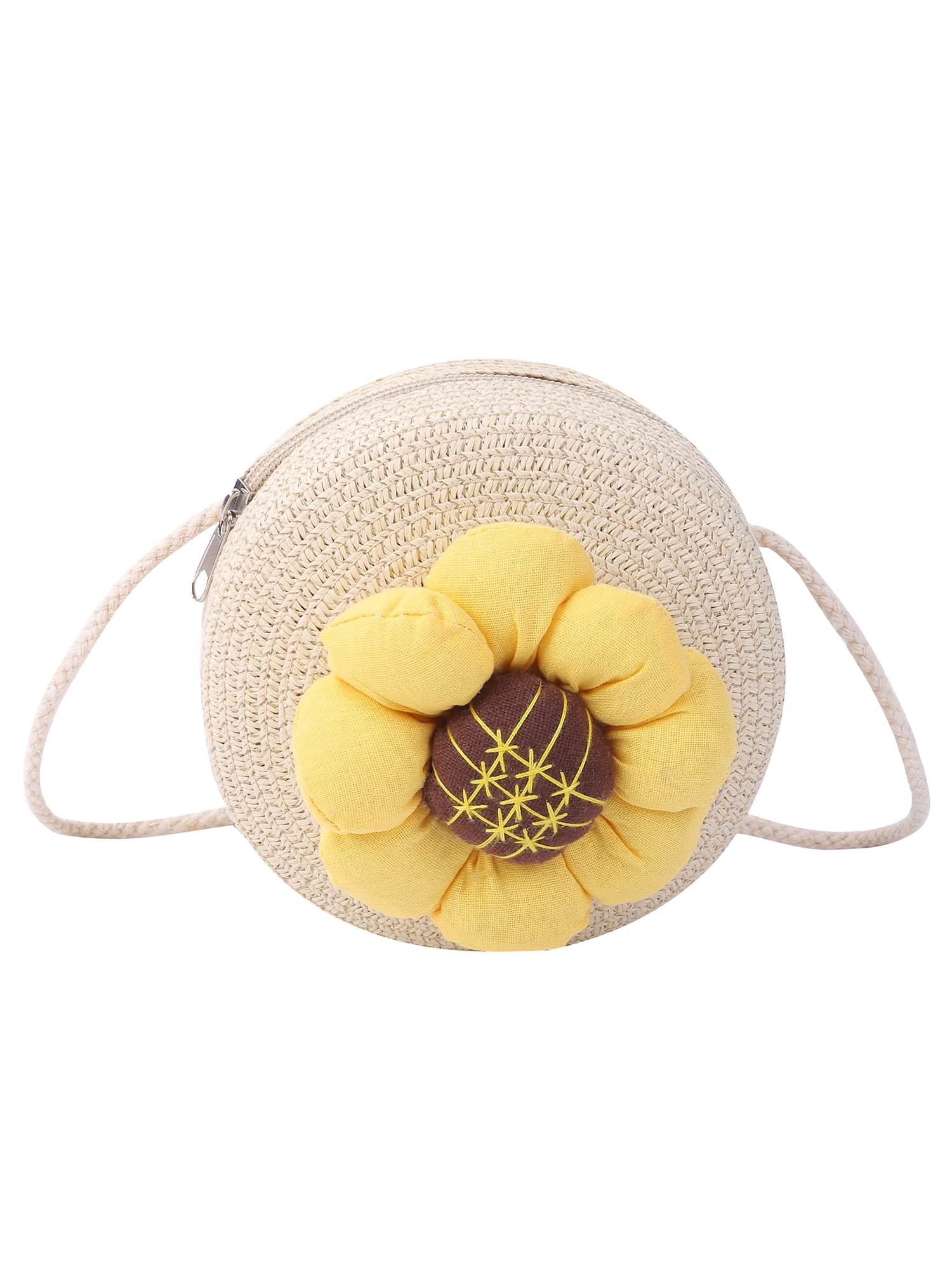 CenturyX Little Girls Straw Purses Sunflower Straw Shoulder Crossbody ...