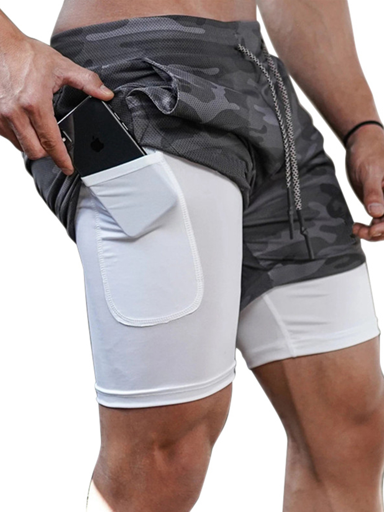 CenturyX Men's Gym Running Shorts with Pocket Sports Training Shorts ...