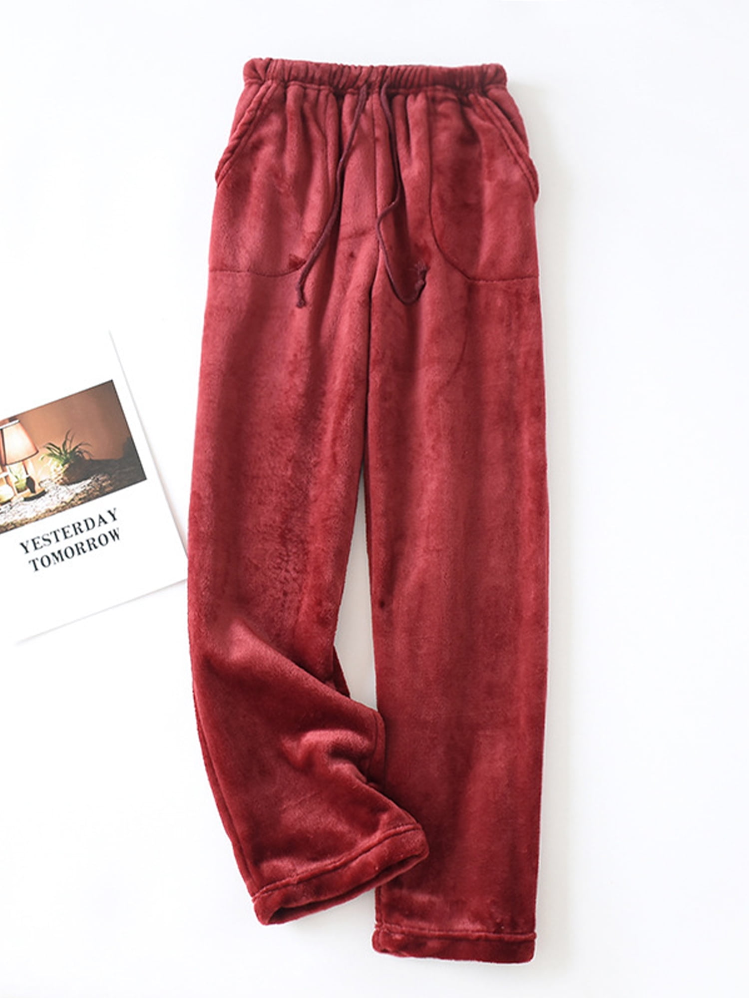 CenturyX Women's Warm Plush Fleece Pyjamas Pants Soft Fluffy Lounge ...