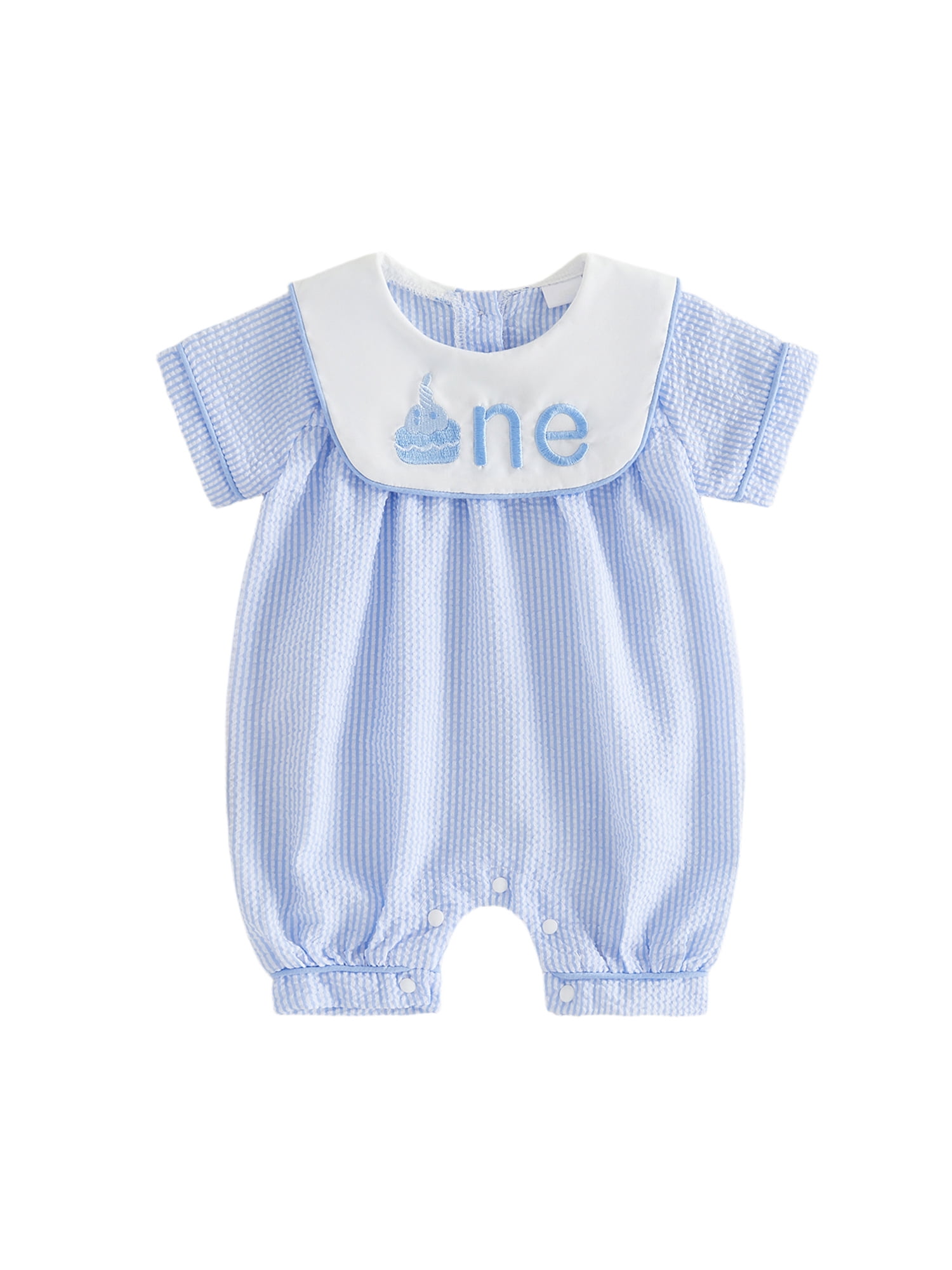Cenuakty Baby Boy Birthday Romper Short Sleeve Round Neck Cupcake ...