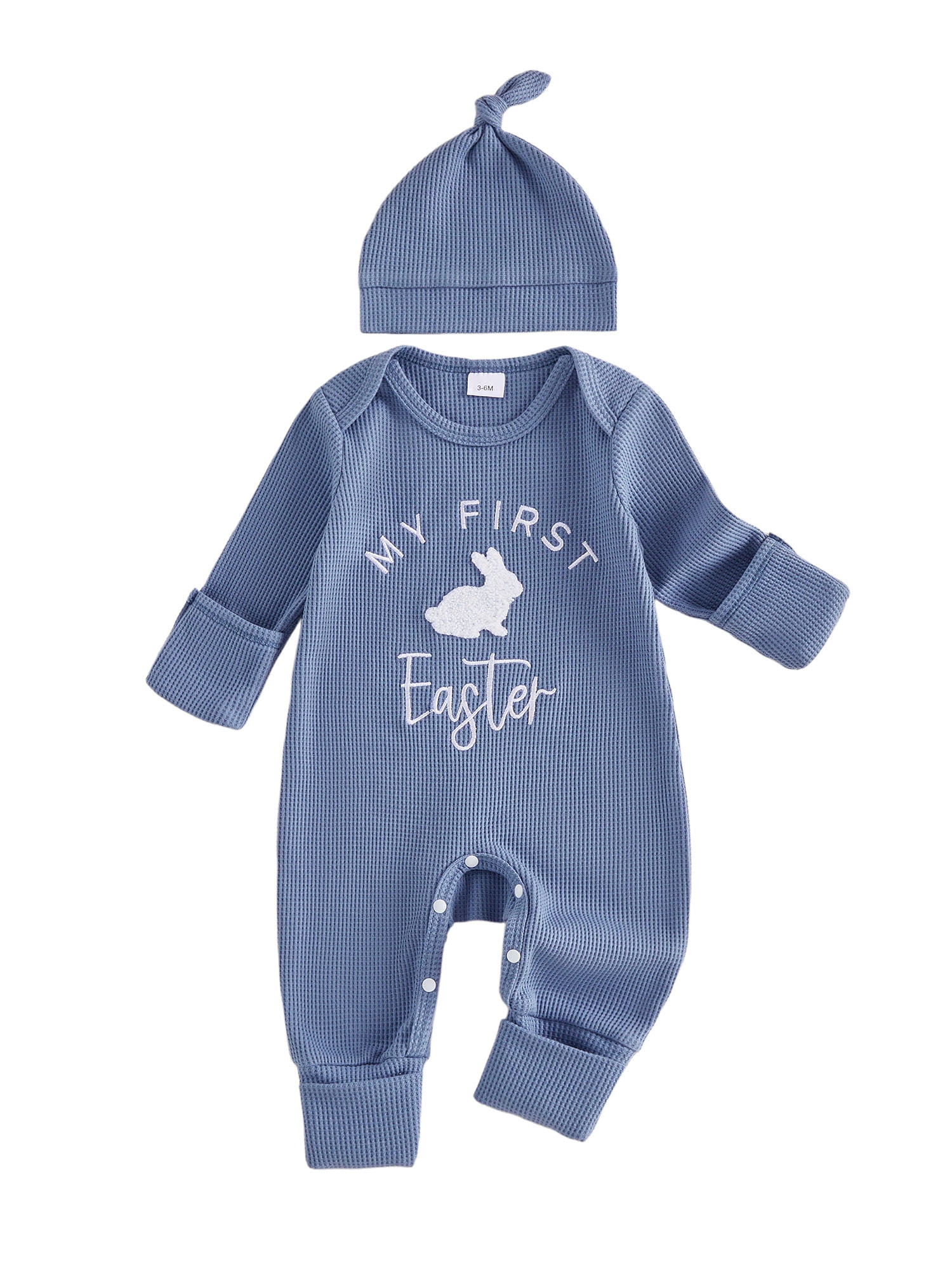Cenuakty Baby Boy Easter Romper Casual Letter Embroidery Long Sleeve ...