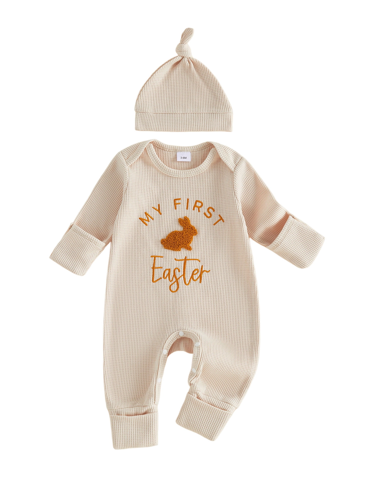 Cenuakty Baby Boy Easter Romper Casual Letter Embroidery Long Sleeve ...