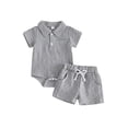 Cenuakty Baby Boy Shorts Set Plaid Short Sleeve Half Button-up Collared ...