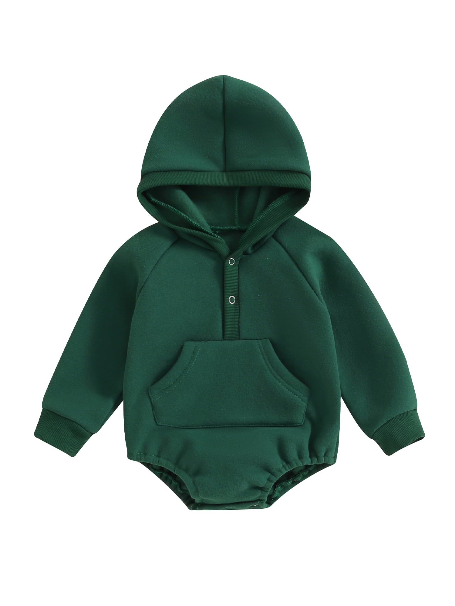 Cenuakty Baby Boys Girls Rompers Hoodies Newborn Clothes Solid Color ...