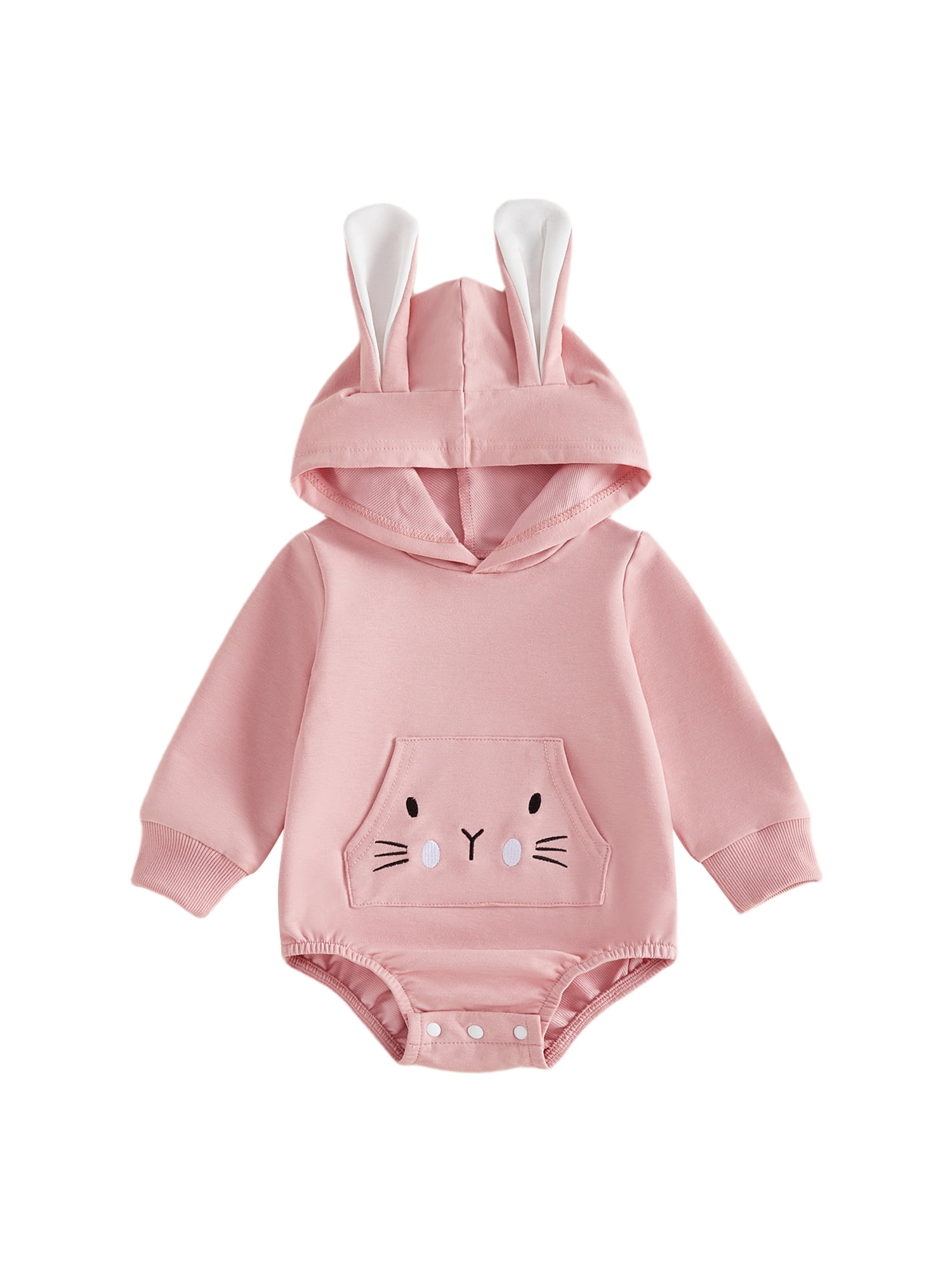 Cenuakty Baby Easter Hooded Romper with Bunny Ears Embroidered Long ...