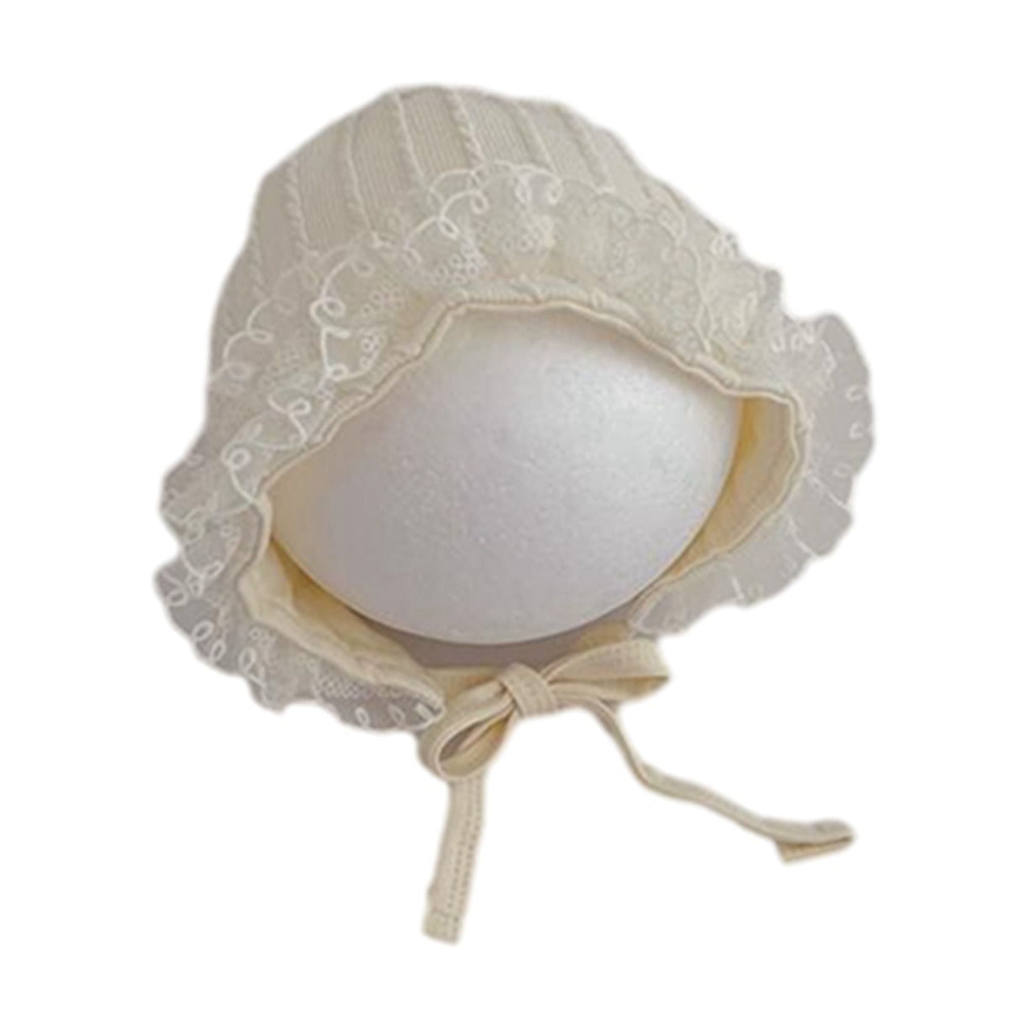 Cenuakty Baby Girl Hospital Hat Breathable Lace Ruffle Bonnet Hat Cute ...