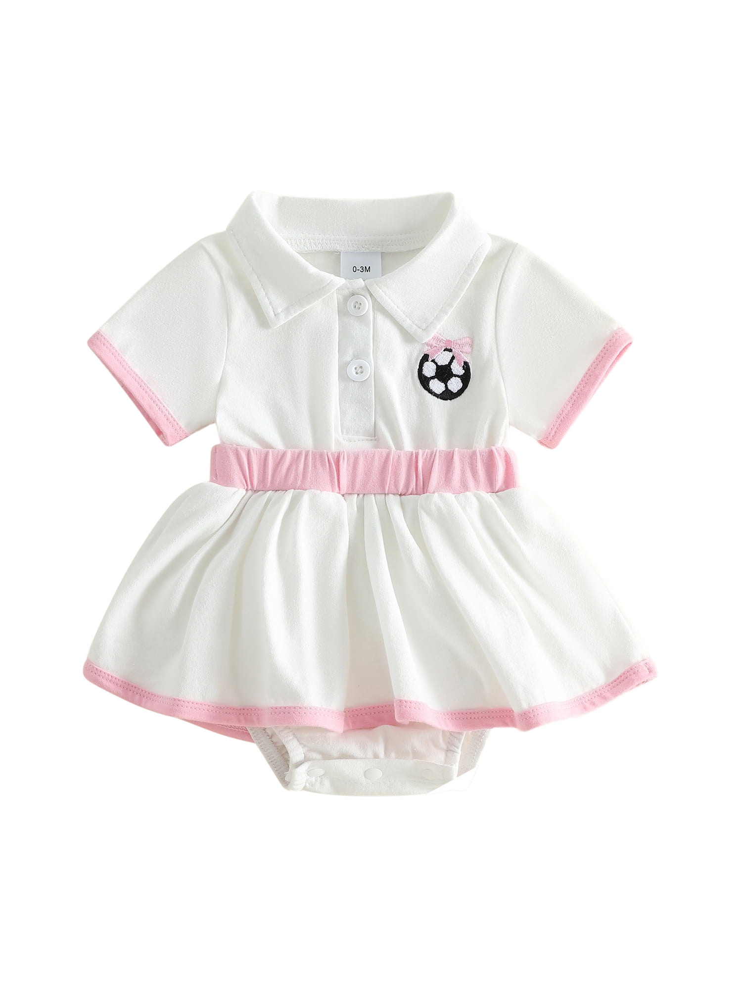 Cenuakty Baby Girl Summer Romper Dress Fashion Soccer Bow Embroidery ...