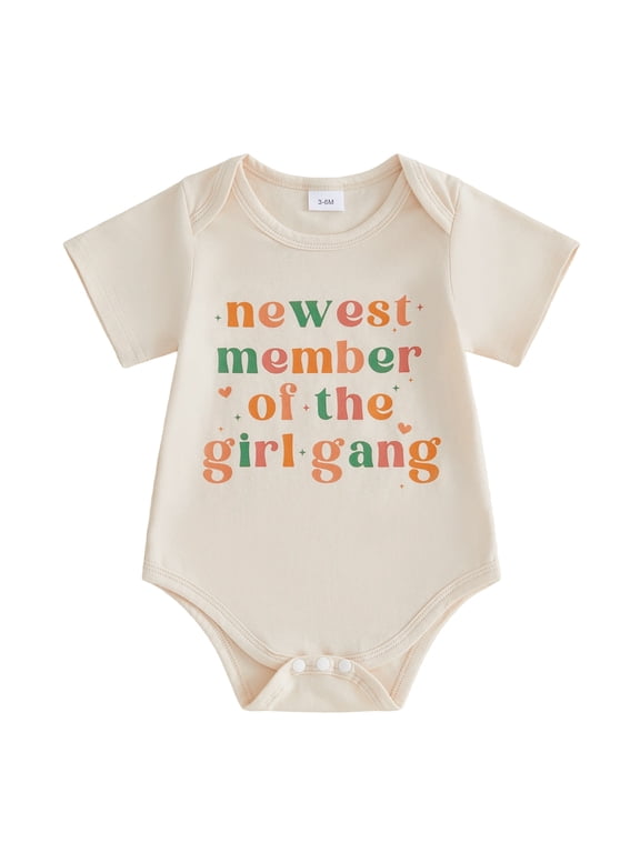 Cenuakty Baby Girl Summer Romper Fashionable Letters Print Short Sleeve ...