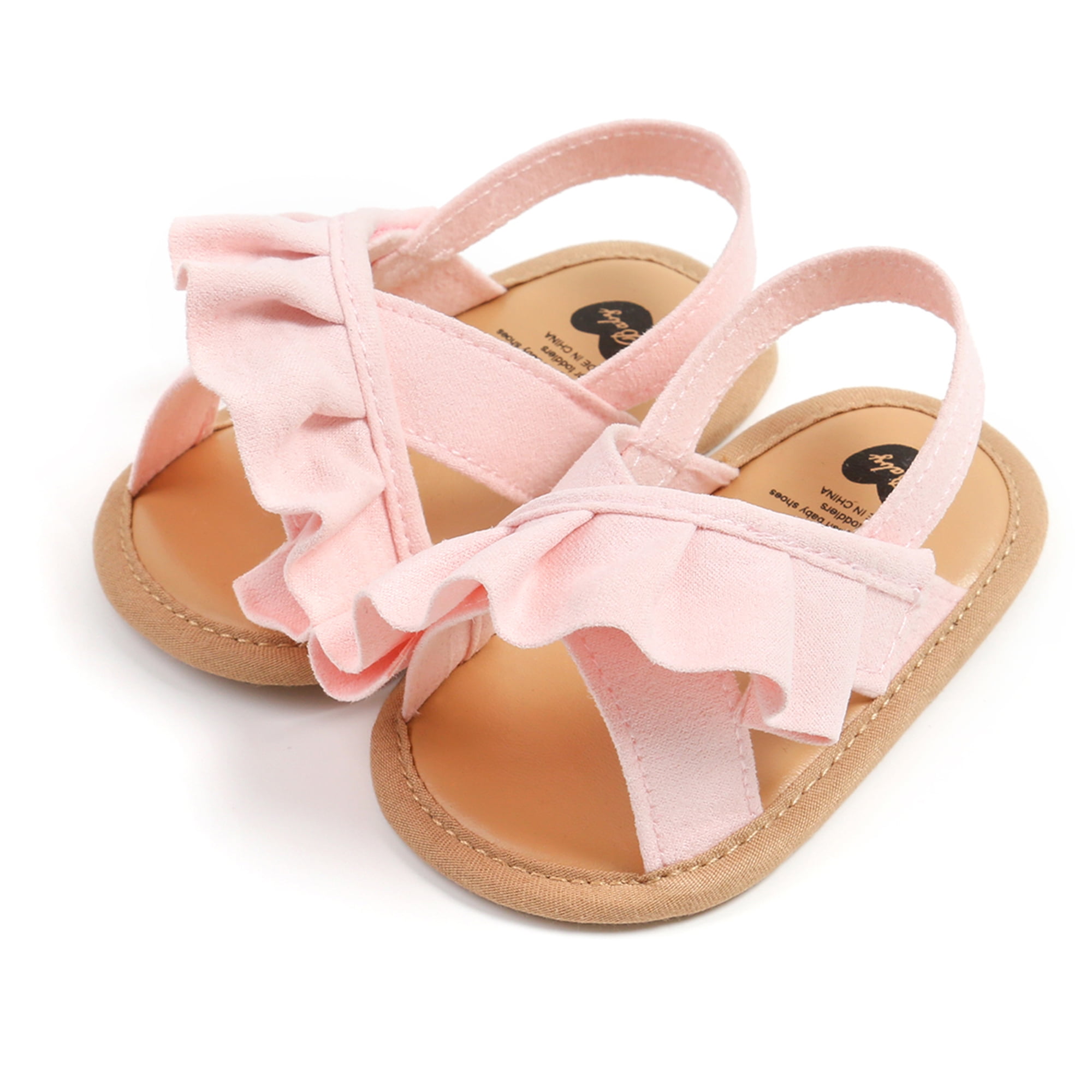 Cenuakty Baby Girl Summer Sandals, Cute Ruffle Flats Non-Slip Soft Sole Infant First Walkers ...