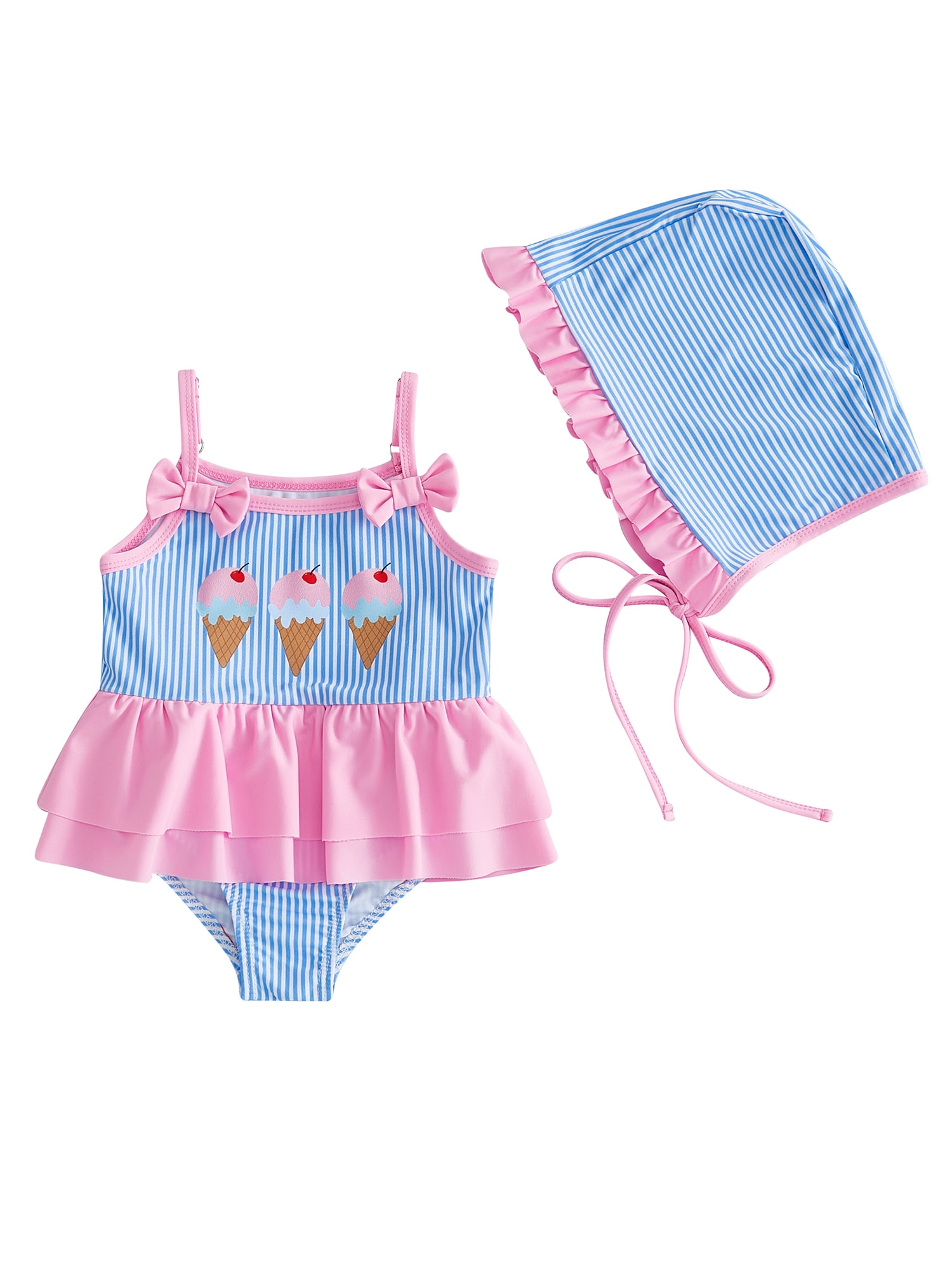 Cenuakty Baby Girl Swimsuit Sleeveless Ice Cream Print Bathing Suit ...