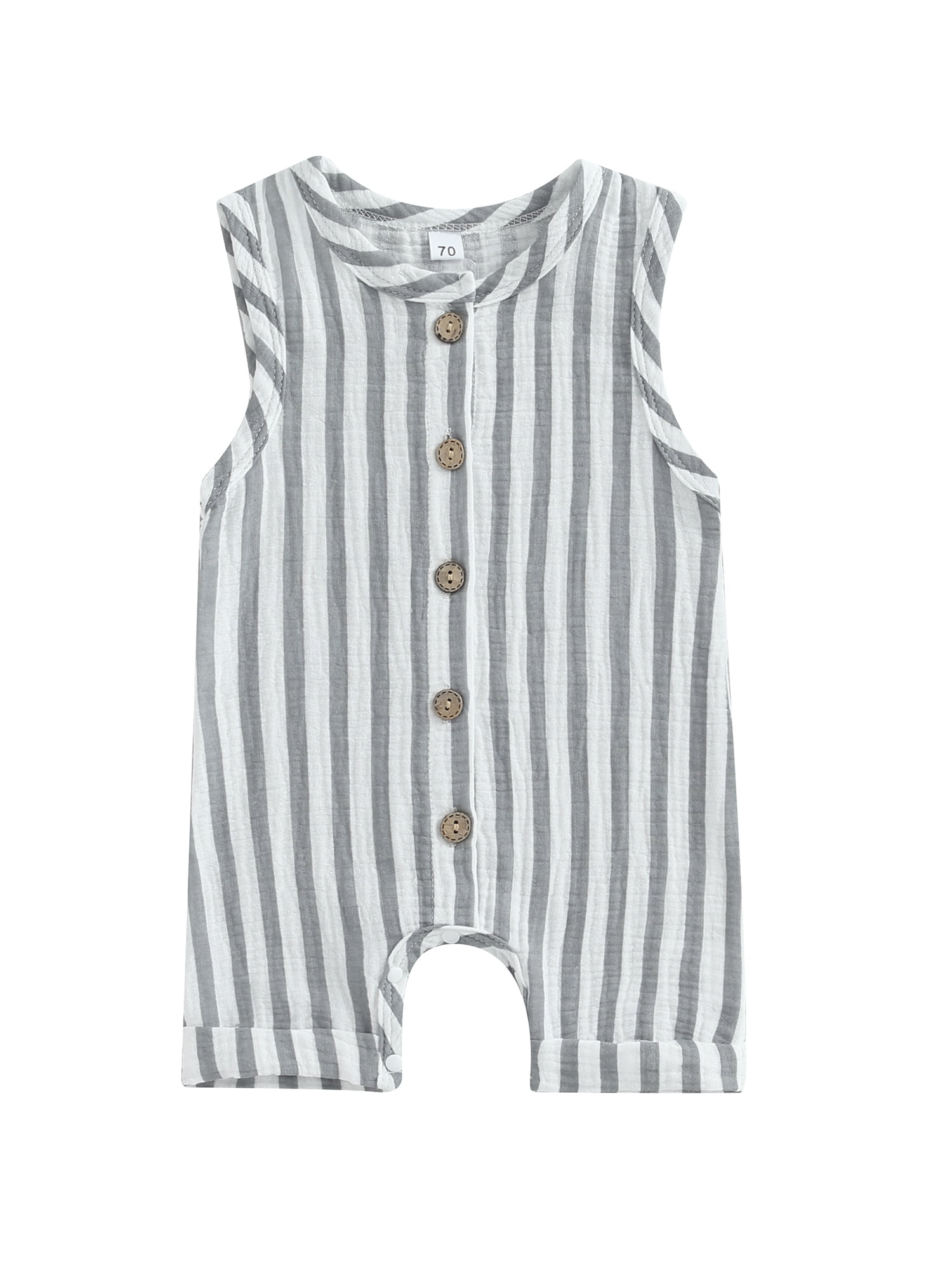 Cenuakty Baby Jumpsuit, Sleeveless Crew Neck Striped Summer Romper ...