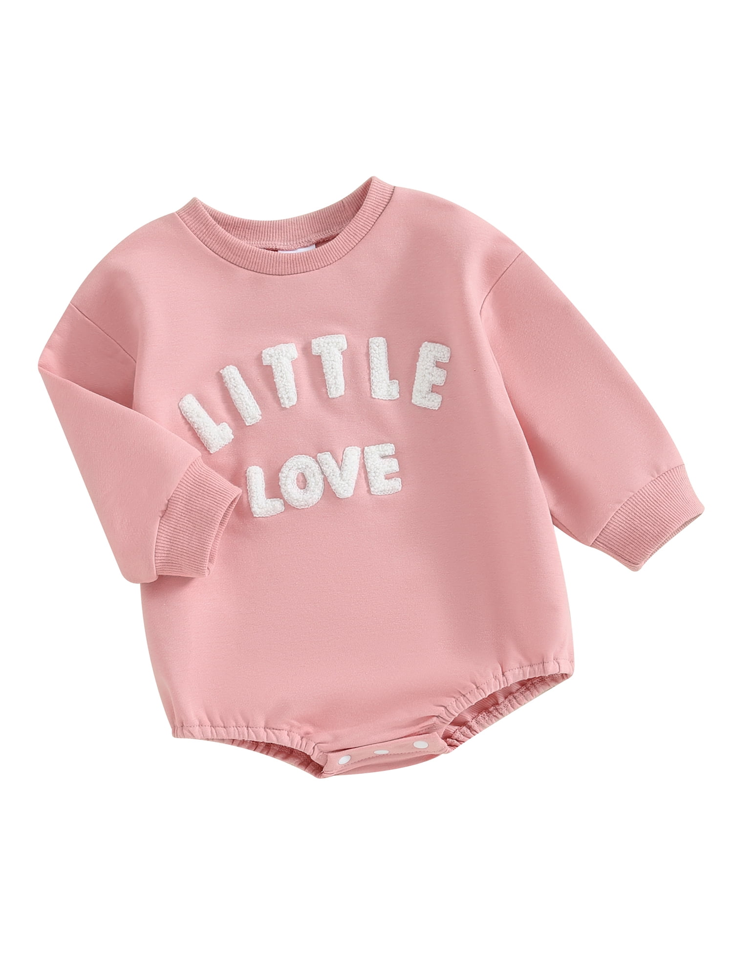 Cenuakty Baby Romper, Long Sleeve Crew Neck Embroidery Letters Fall Bodysuit Clothes for Girls ...