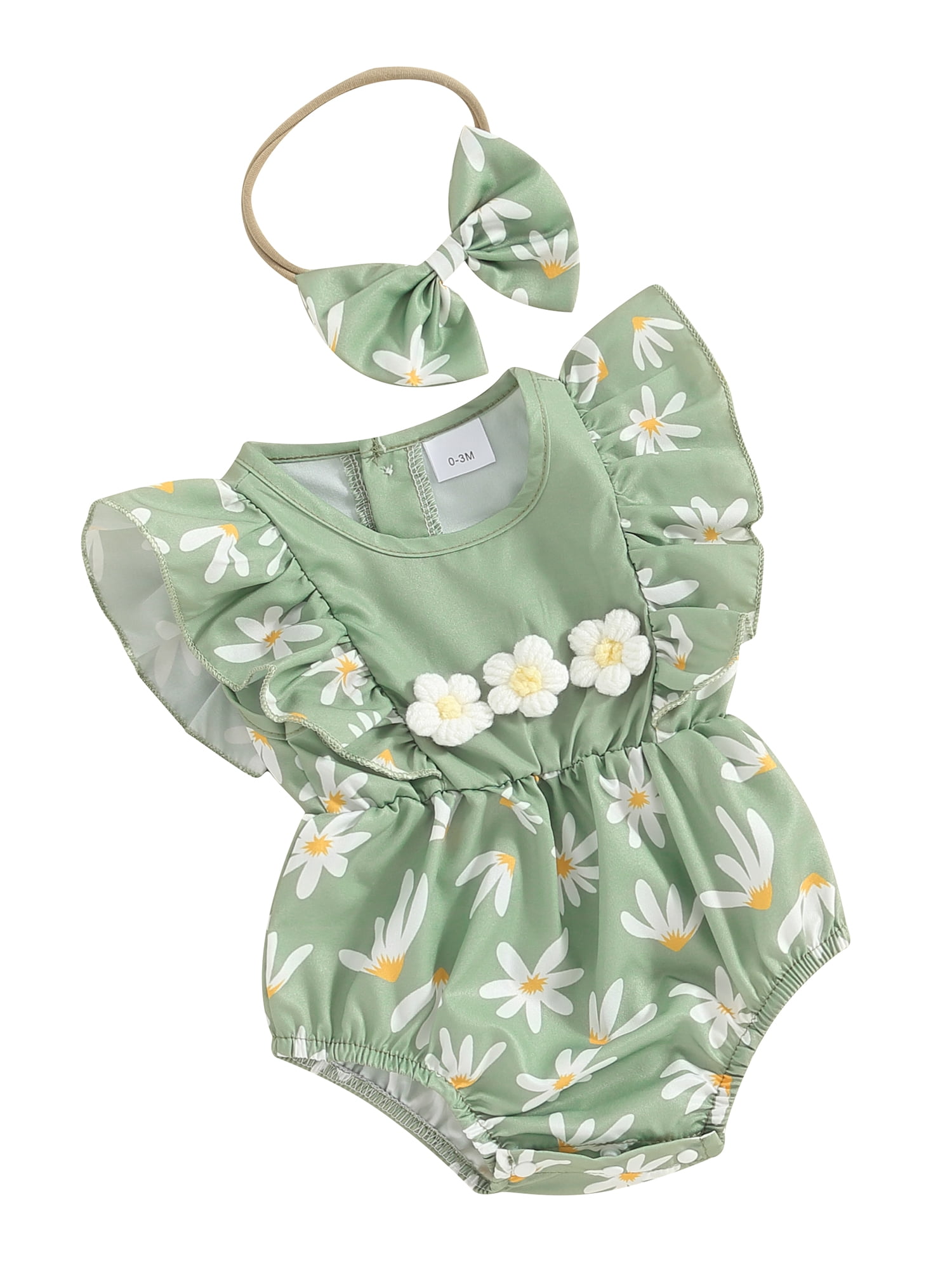 Cenuakty Baby Toddler Girl Summer Jumpsuit 0 3 6 12 18 Months Daisy ...