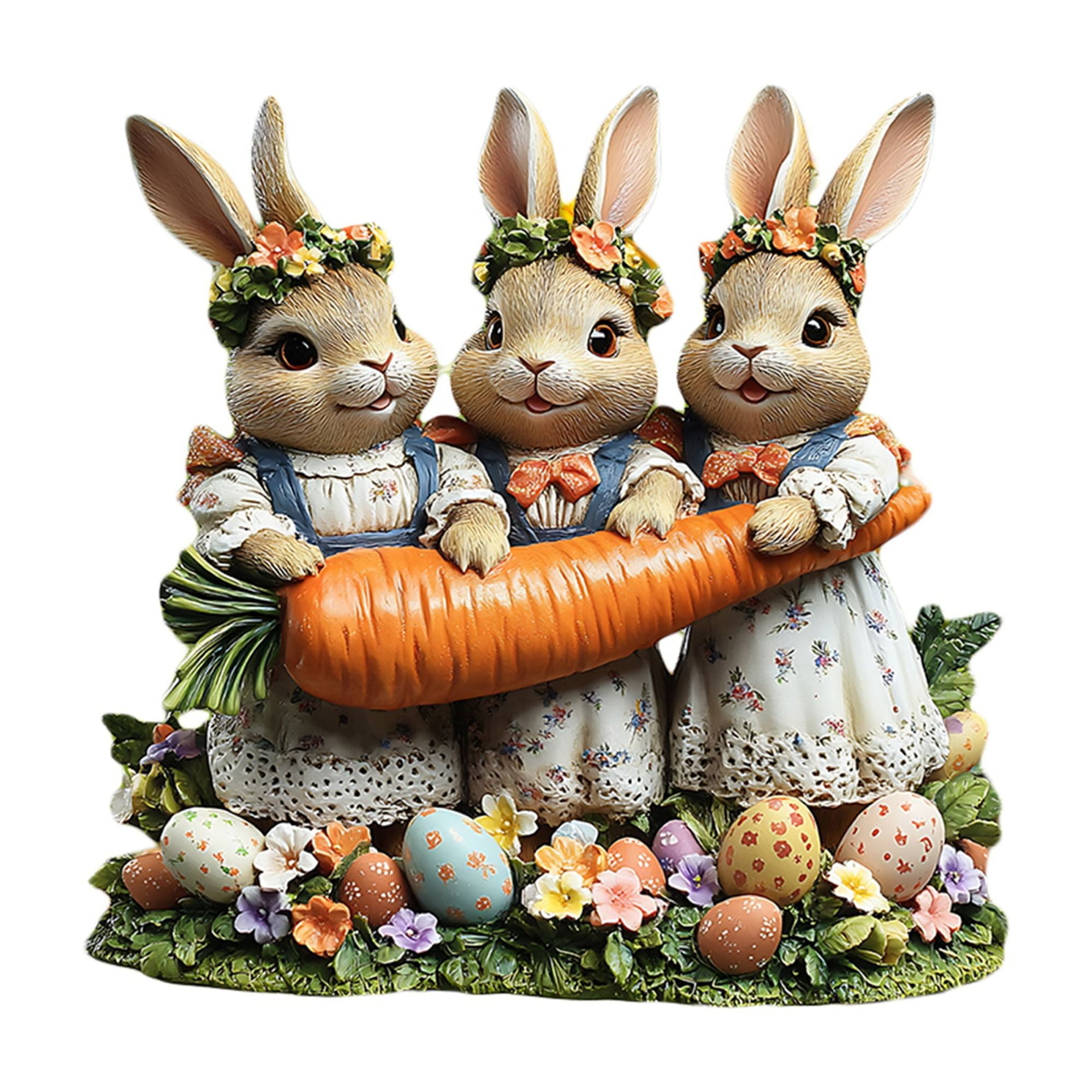 Cenuakty Bunny Garden Stakes Funny Rabbits Carrot/Easter Egg Spring ...