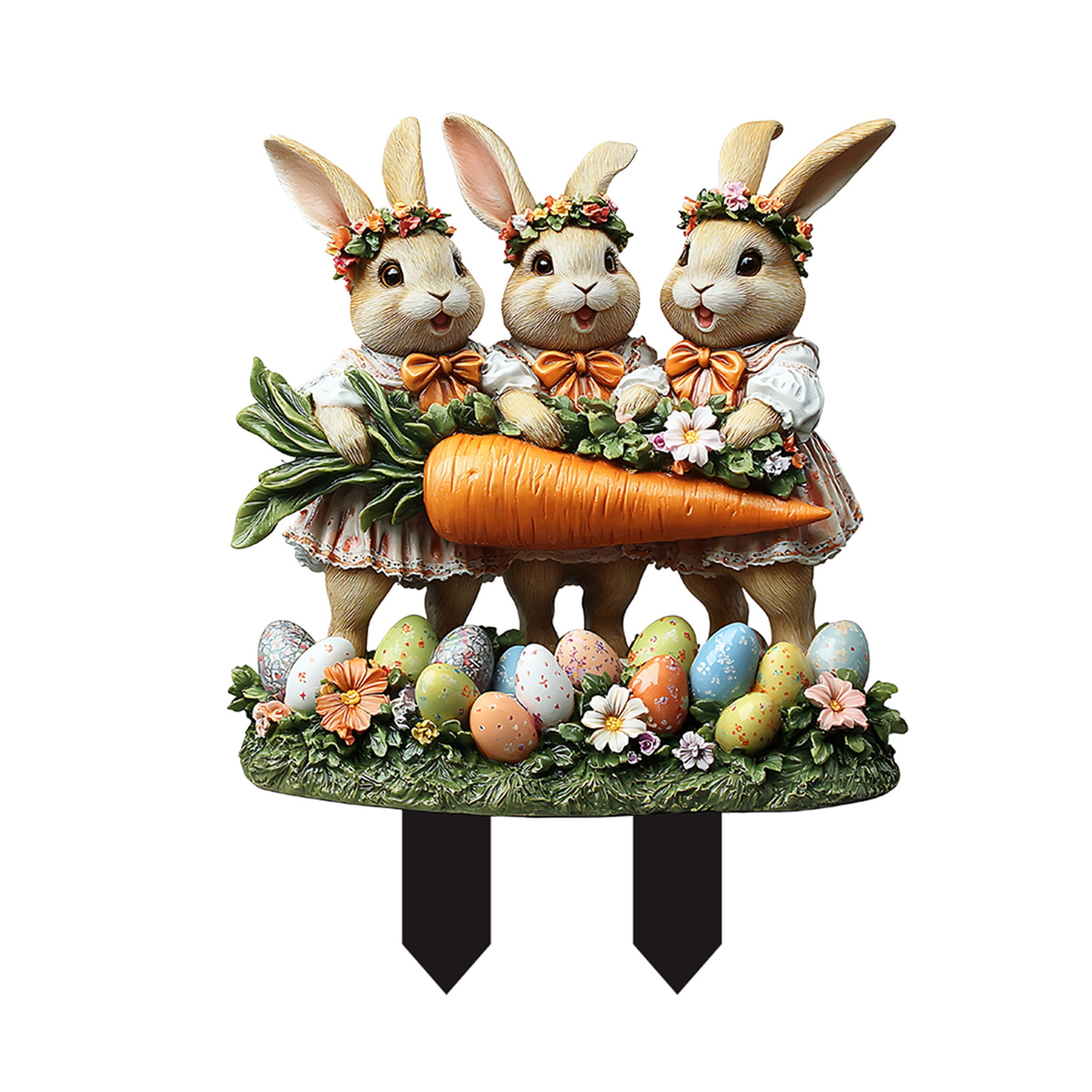 Cenuakty Bunny Garden Stakes Funny Rabbits Carrot/Easter Egg Spring ...