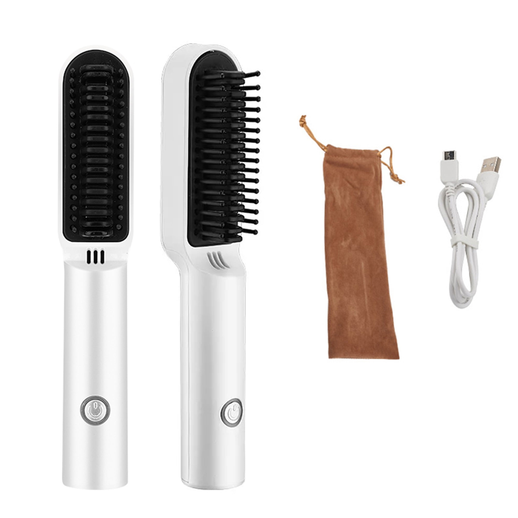 Cenuakty Cordless Hair Straightener and Curler, 2 in 1 Mini Curling Straightener Comb with ...