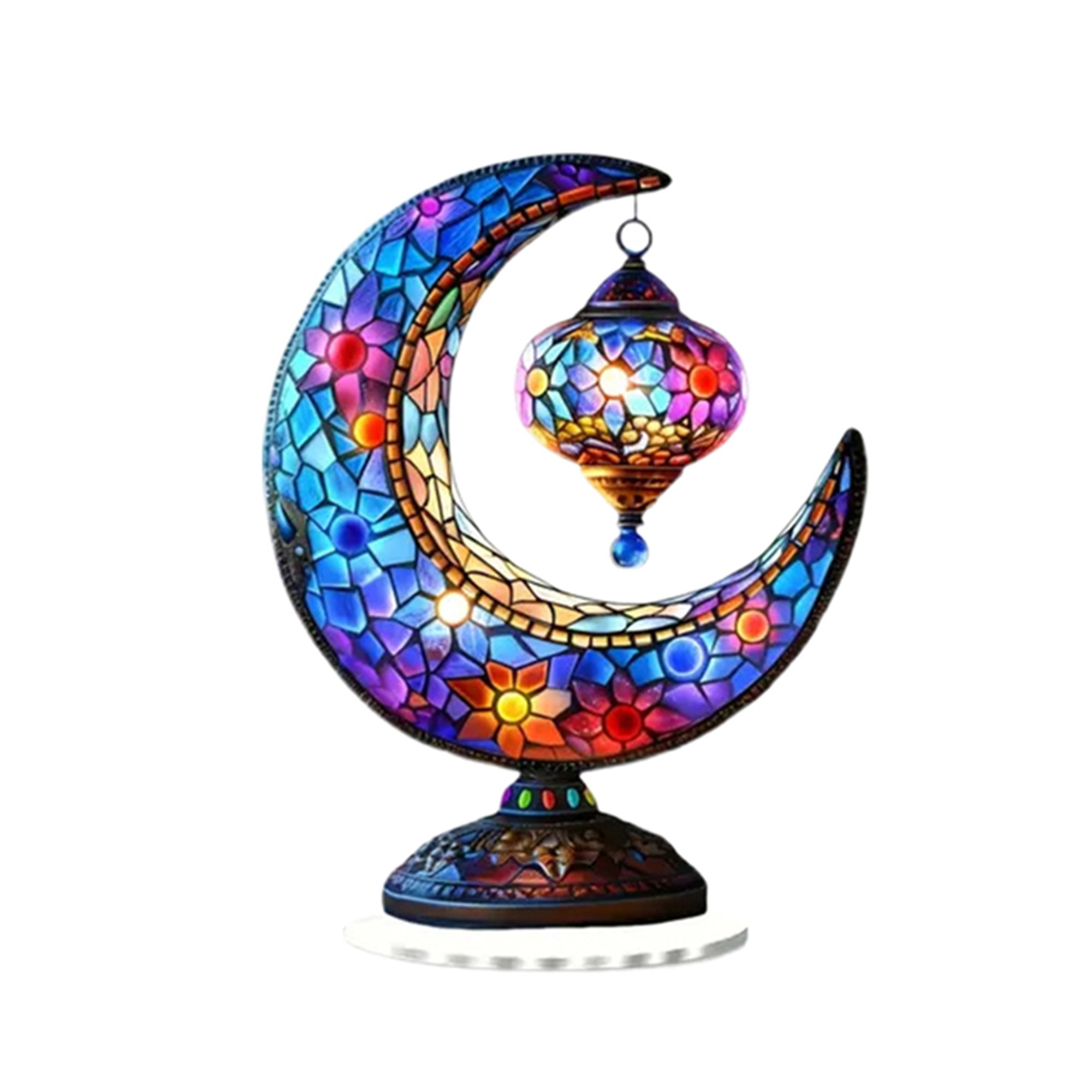 Cenuakty Crescent Moon Decorations Colorful Moon Figurine Acrylic Flat ...